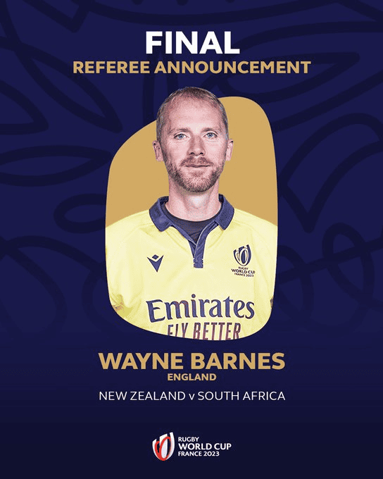 Wayne Barnes to referee 2023 Rugby World Cup final
